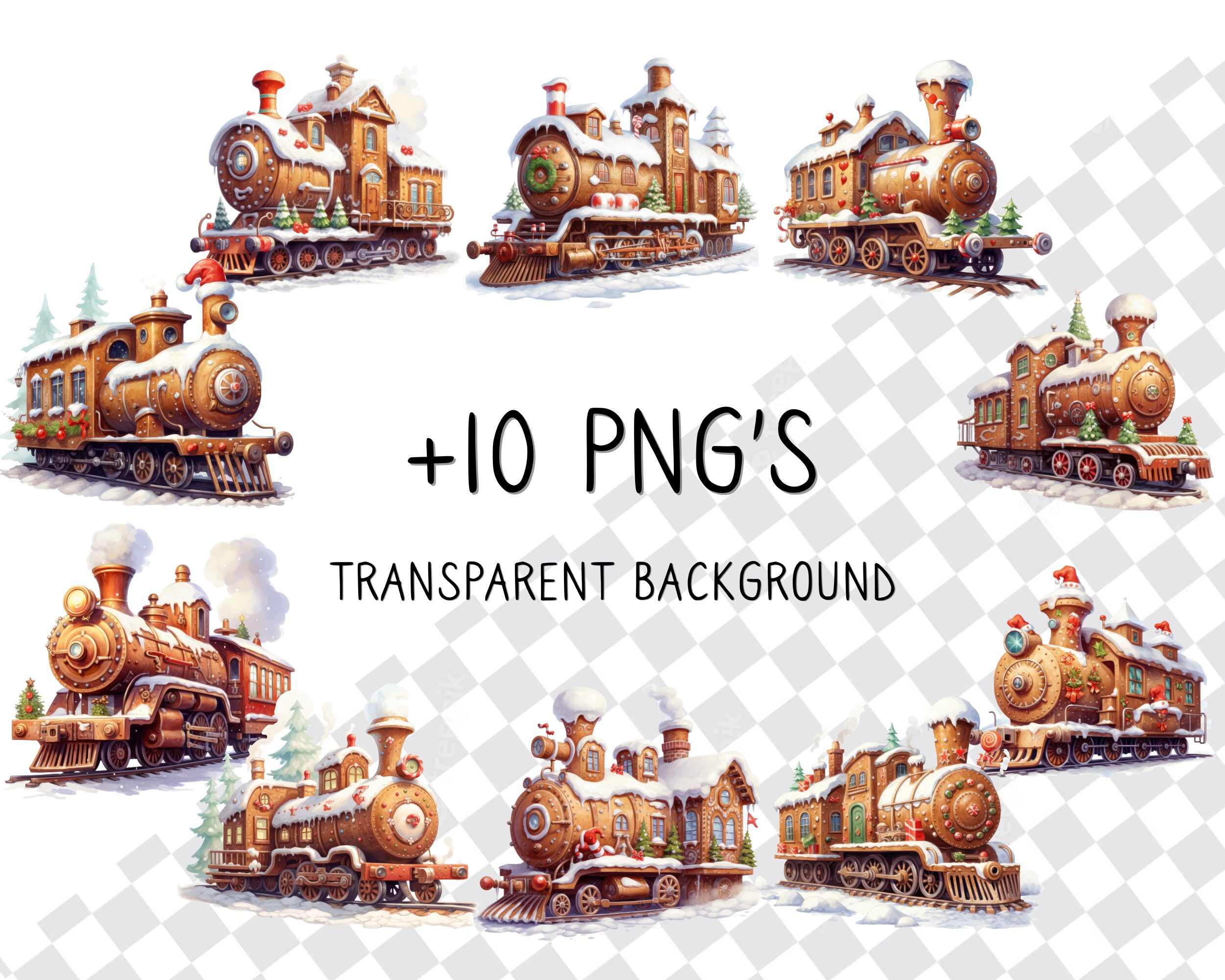 Christmas Gingerbread Train Clipart PNG, Christmas Clipart, Winter ...