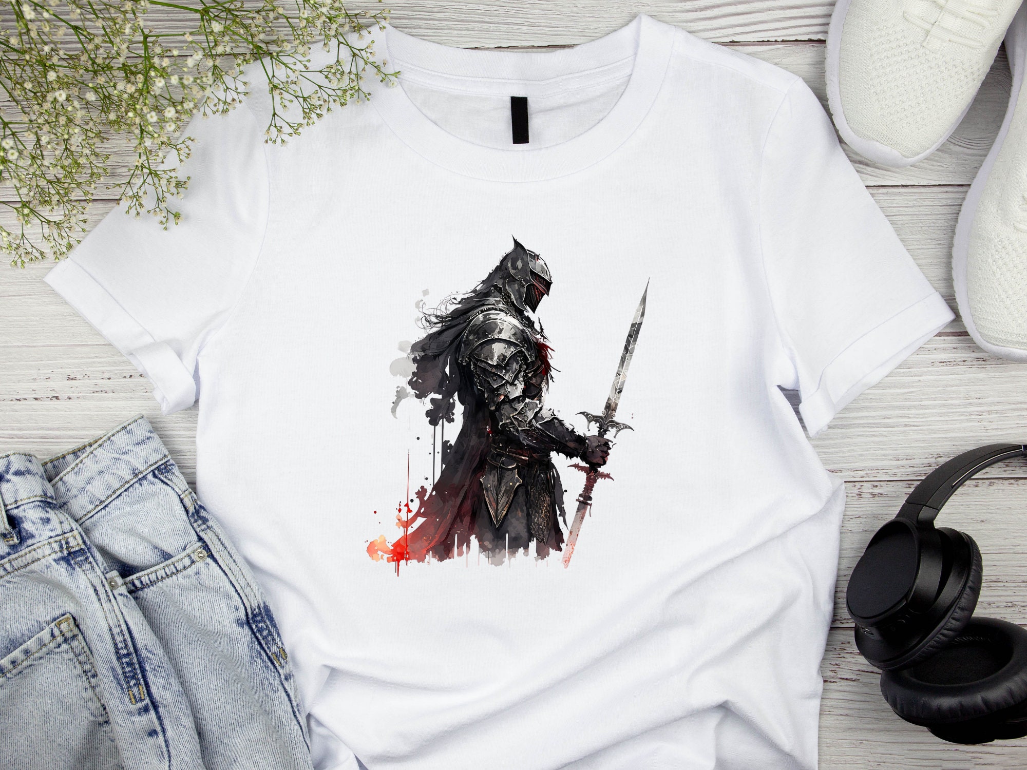 Dark Medieval Watercolor Art, Knight Art, High Resolution, Knights in ...