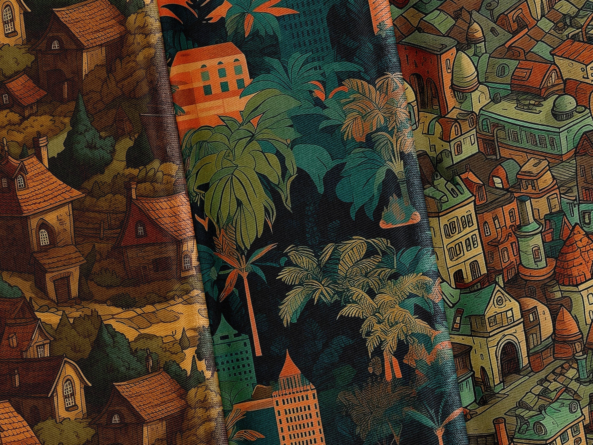 City Digital Paper, Seamless, Cartoon City, City Pattern, Scrapbook ...