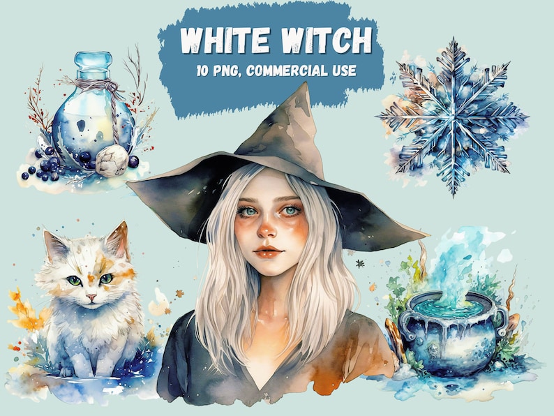 White Witch Clipart, Witch Clip Art Png, Magic Clip Art, Mystical ...