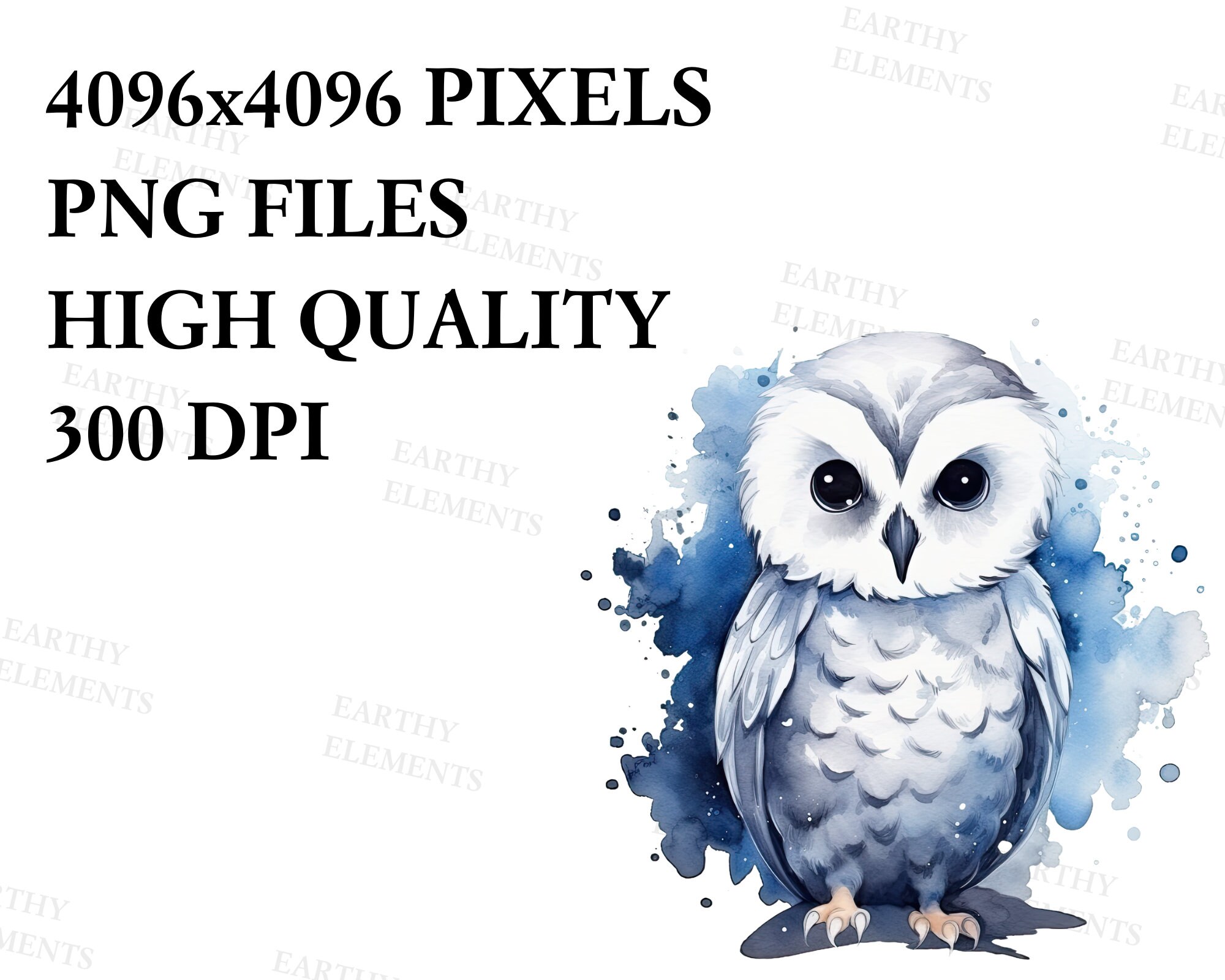 Winter Cute Owl Clipart, Commercial Use Clip Art, Watercolor Design ...