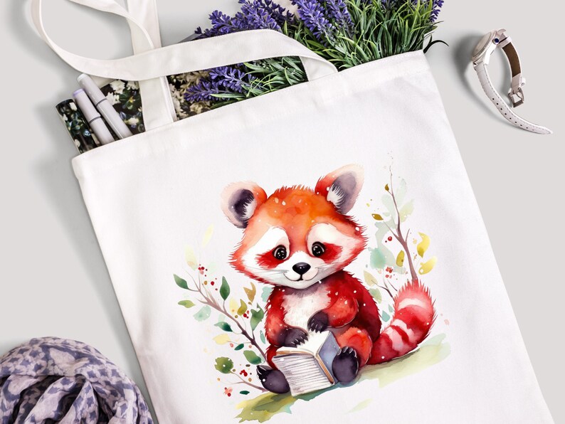 Red Panda Watercolor Clipart Cute Animal Bundle Doodle - Etsy