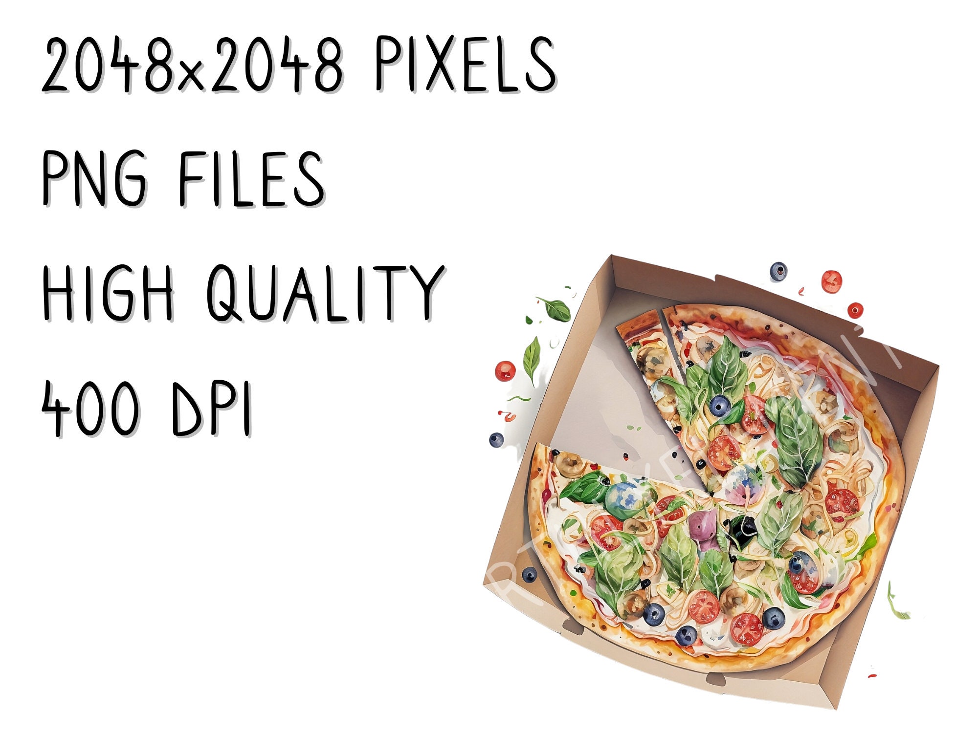Watercolor Pizza Clipart , Food PNG , Pepperoni Pizza , Food Baking ...