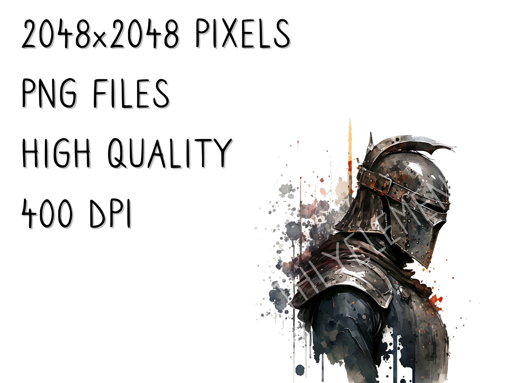 Dark Medieval Watercolor Art, Knight Art, High Resolution, Knights in ...