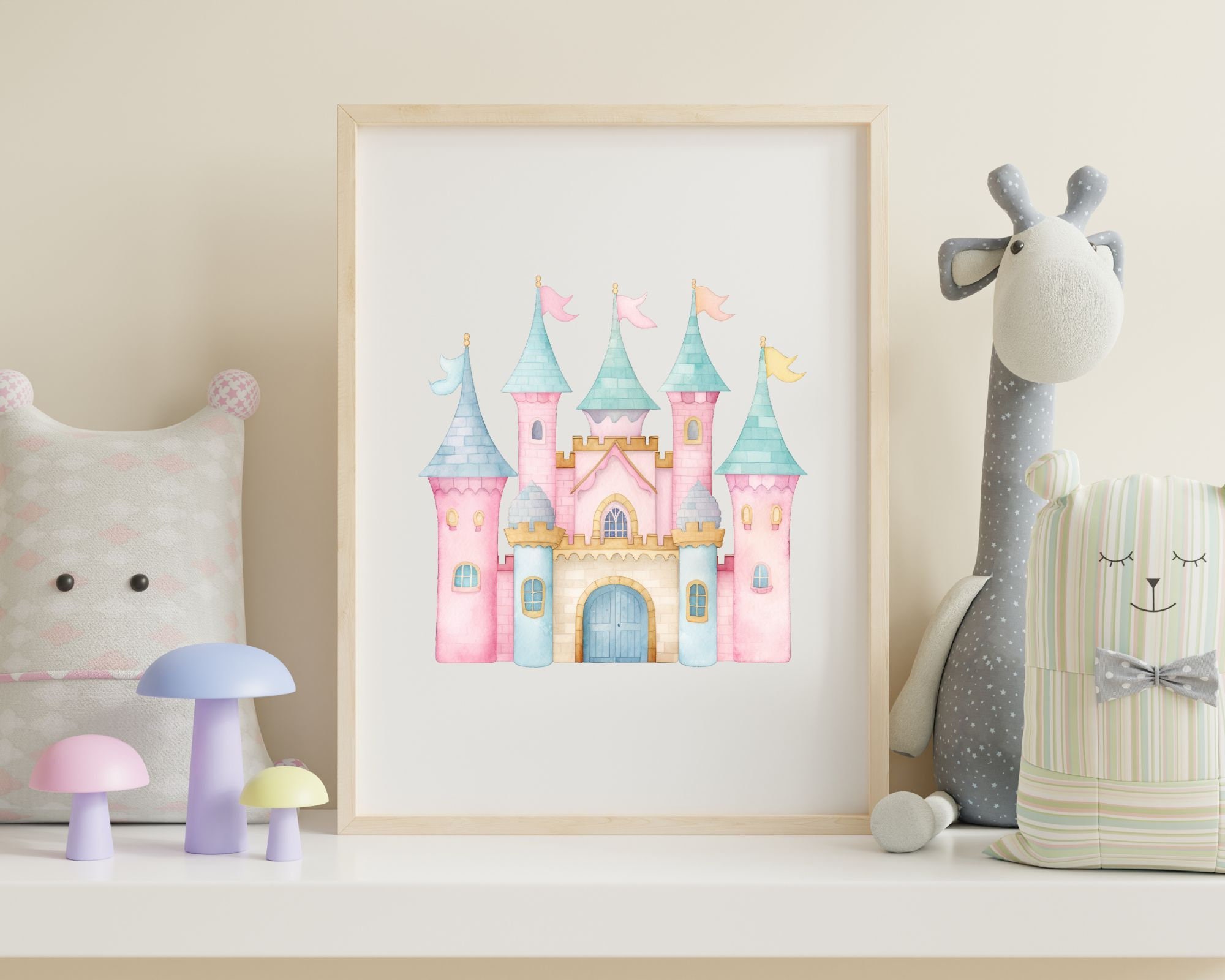 Watercolor Castle Clipart, Fairy Tale Princess Castle, Princess ...