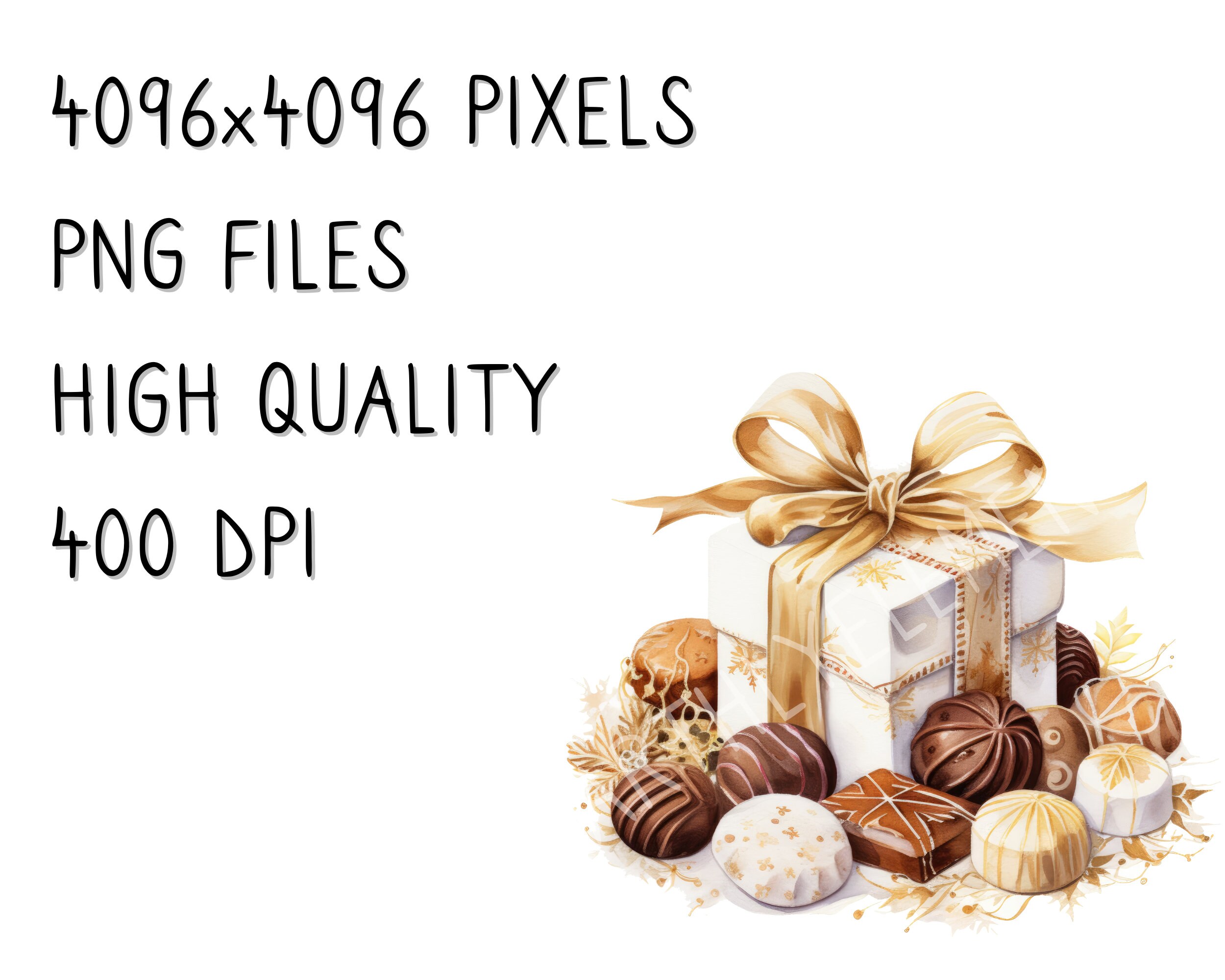 Christmas Sweets Clipart, Commercial Use Clip Art, Watercolor Design ...