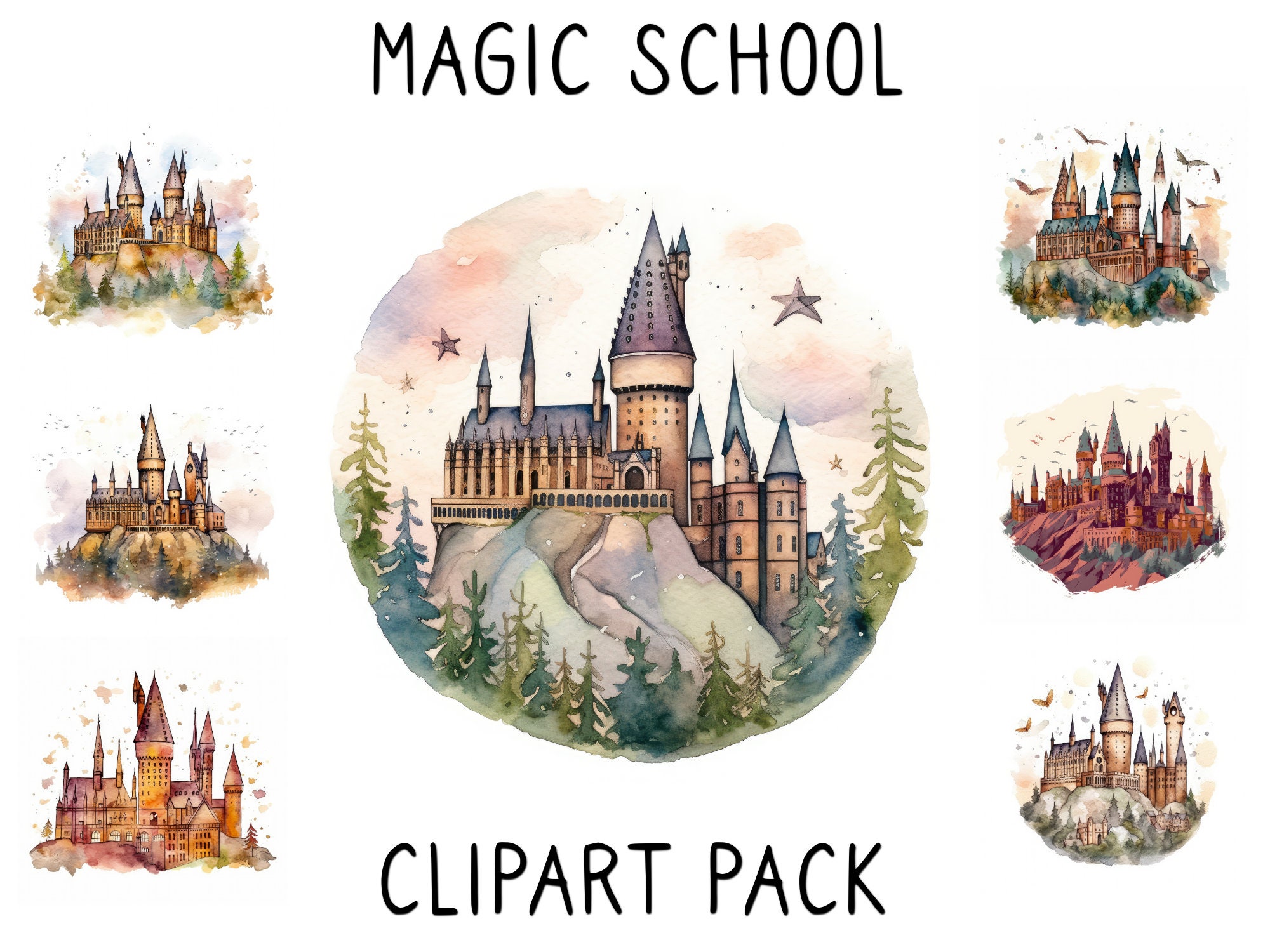 Wizarding School ,art Magic School Scrapbooking Birthday Png Graphics ...