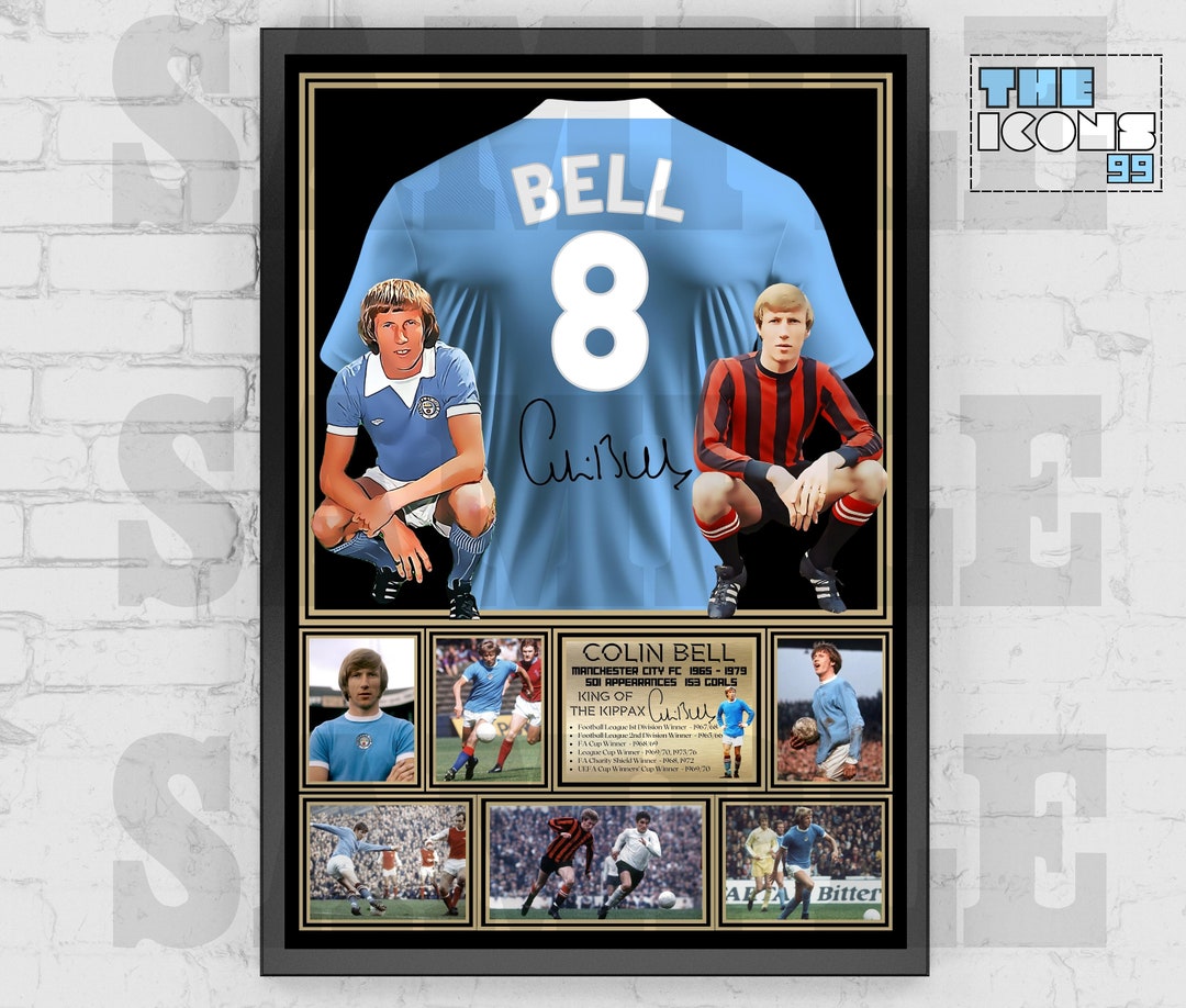 Man City Legend Colin Bell Football Shirt Back Print / Poster / Framed ...