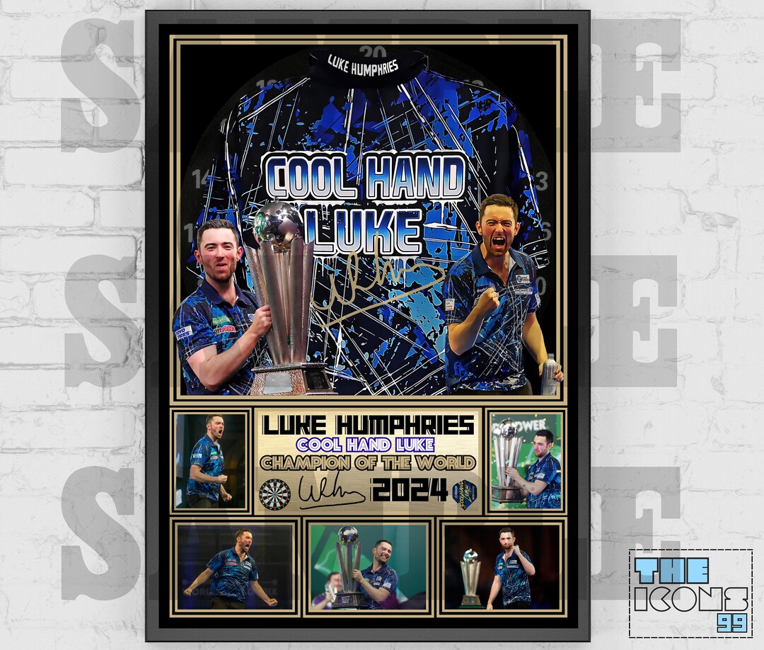 Luke Humphries COOL HAND LUKE Darts Icon Shirt Back Print / Poster ...