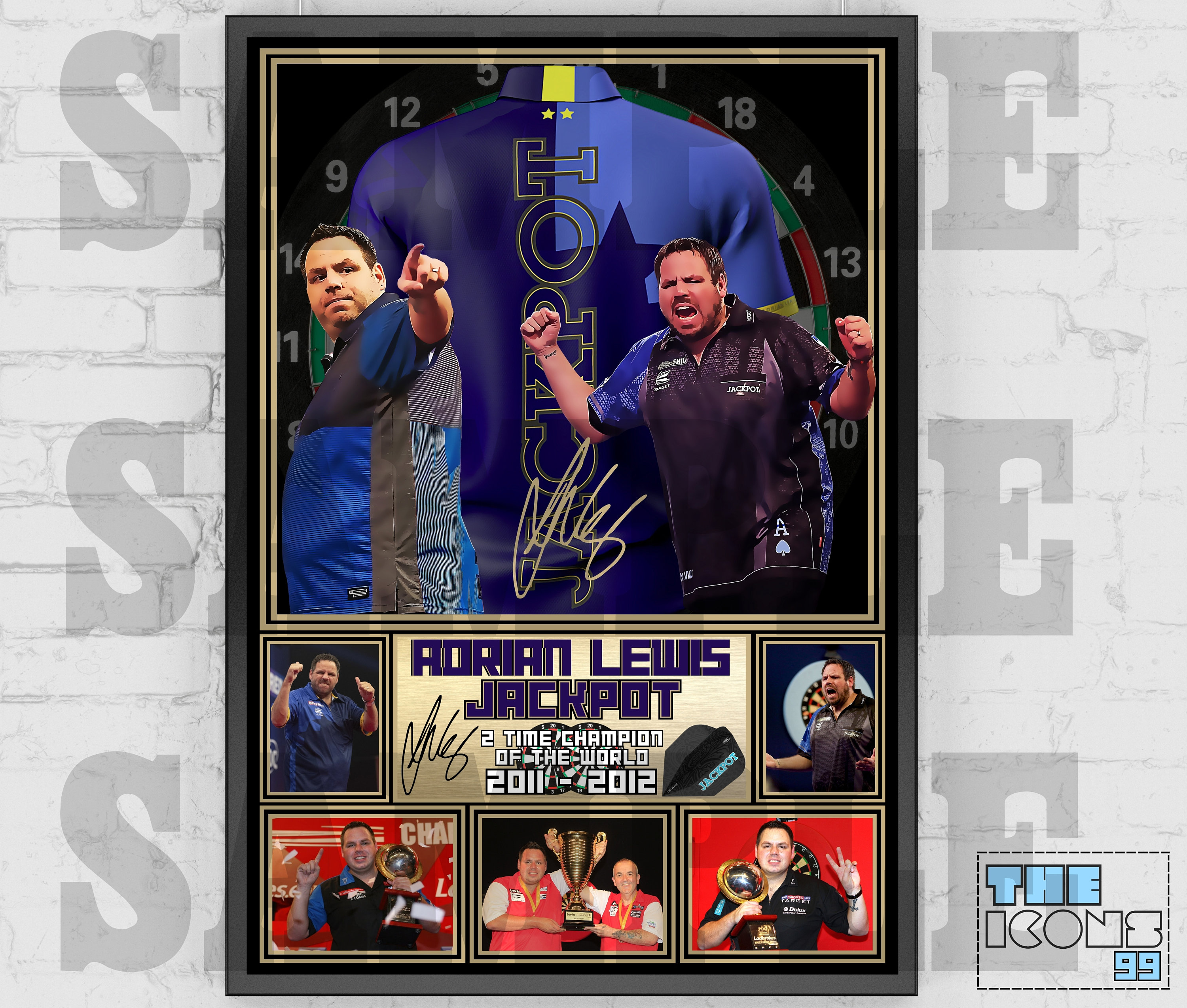 Adrian Lewis 'jackpot' Darts Icon Shirt Back Print / Poster / Framed ...