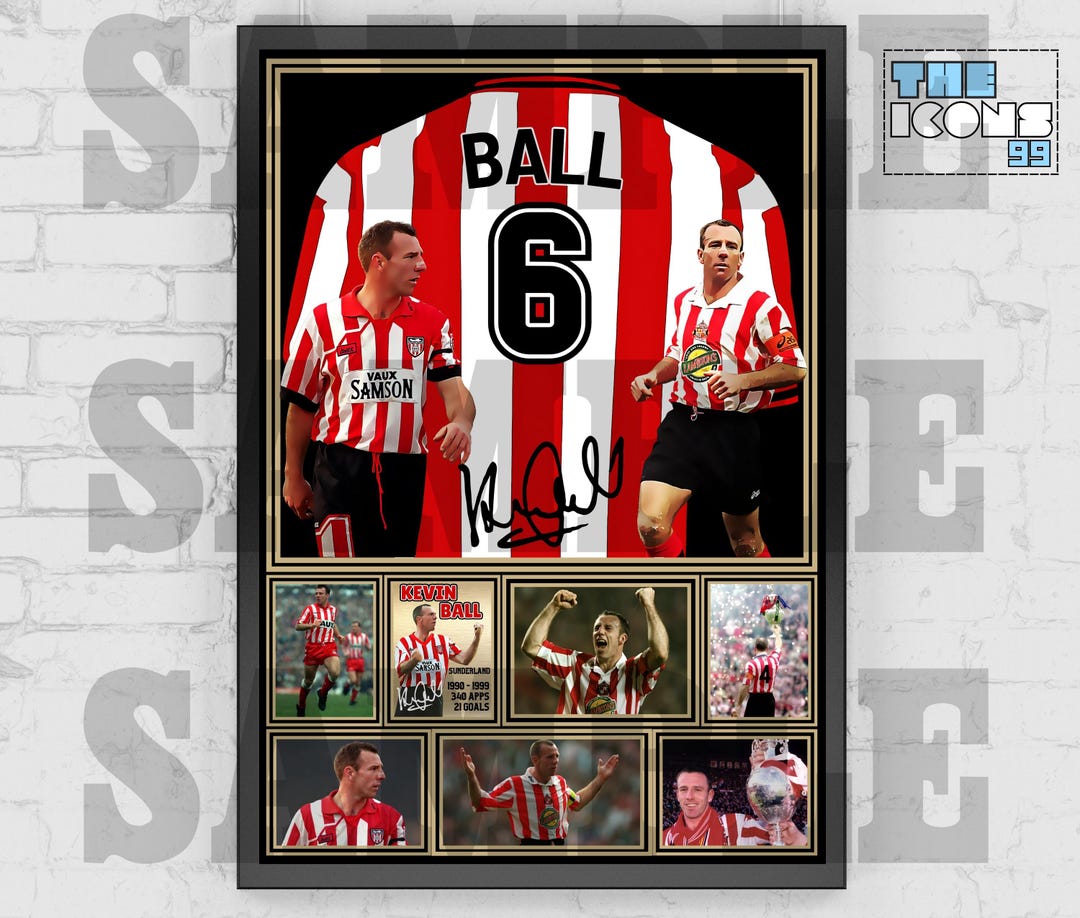Kevin Ball Sunderland Legend Football Shirt Back Print / Poster ...