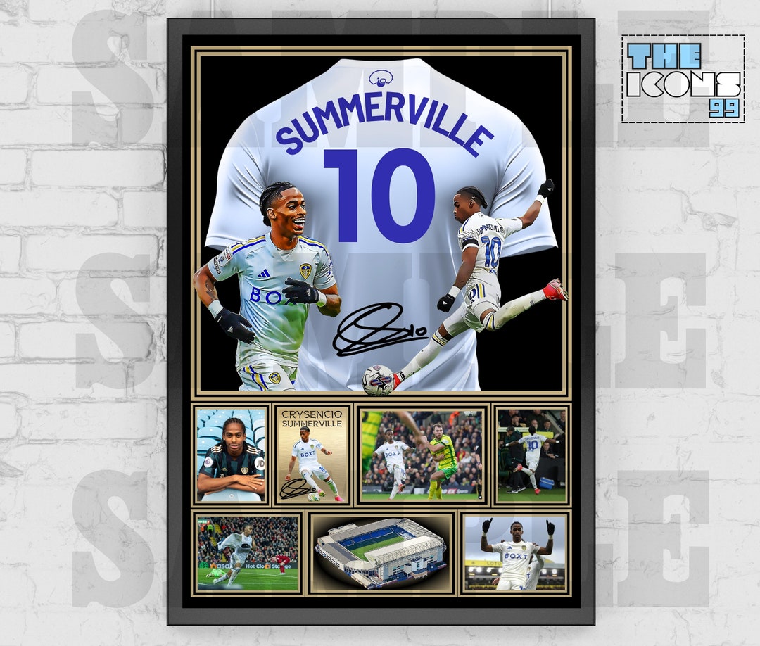 Leeds United Icon Crysencio Summerville Football Shirt Back Print LUFC ...