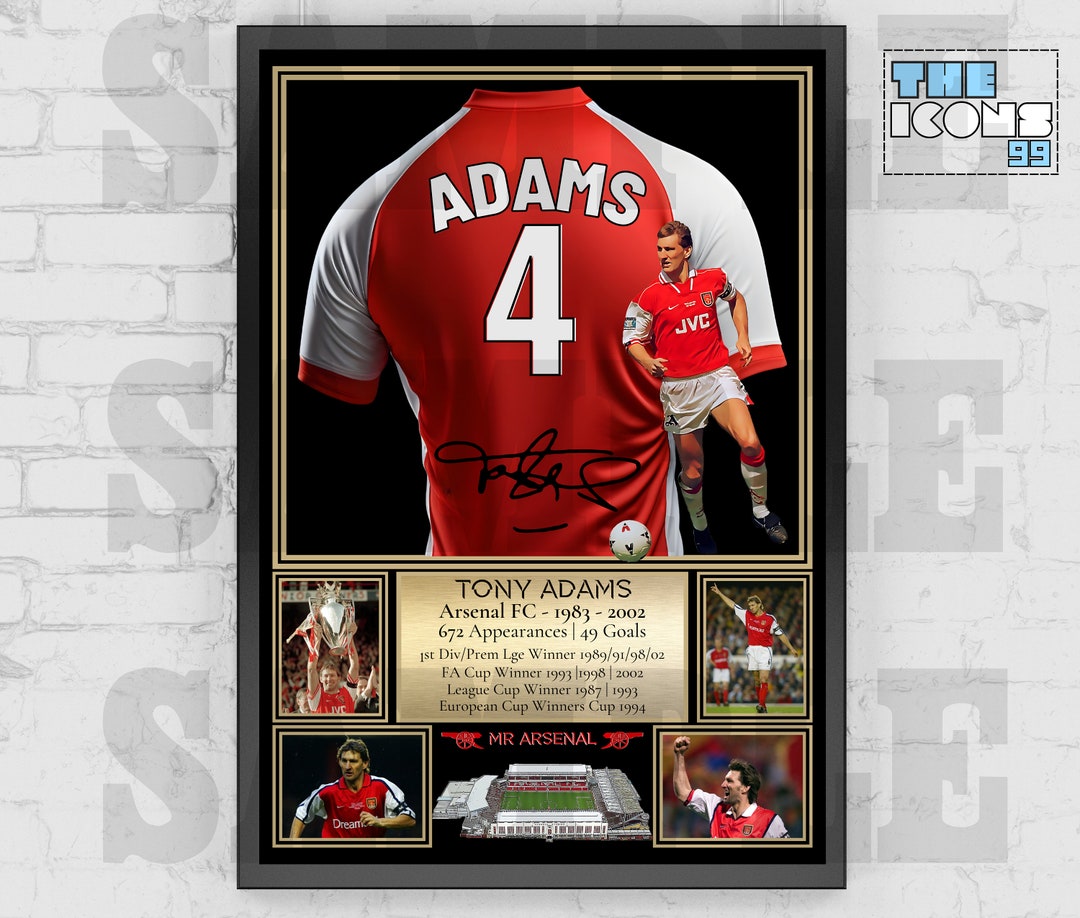 Arsenal FC Icon Tony Adams Football Shirt Back Print / Poster - Etsy