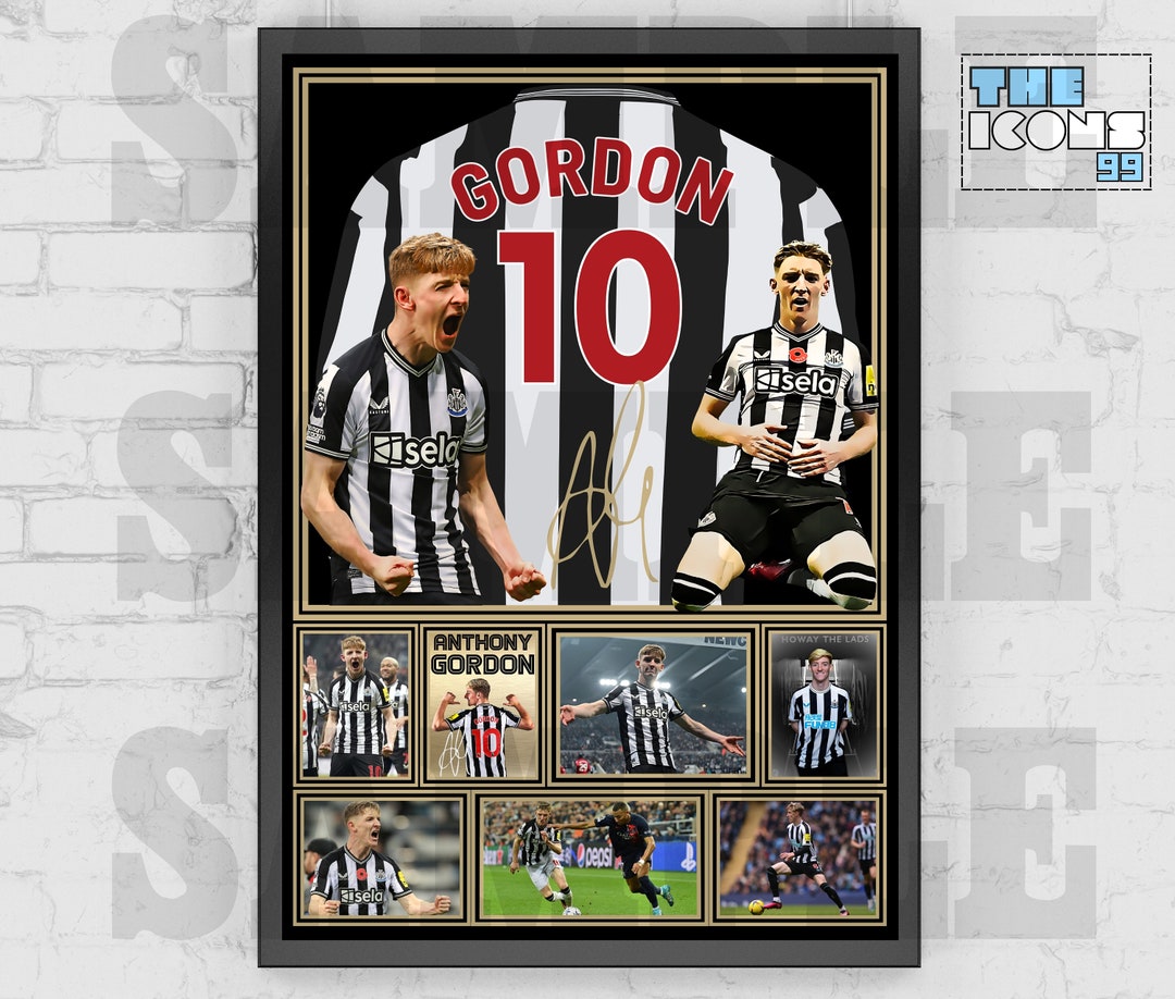 Newcastle United Icon Anthony Gordon Football Shirt Back Print / Poster ...