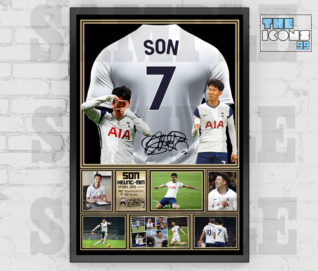 Tottenham Spurs Icon Son Heung-min Football Shirt Back Print / Poster ...