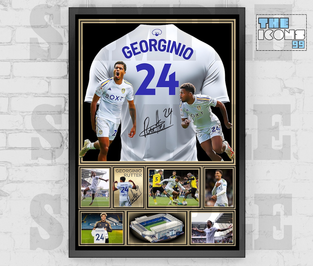 Leeds United Icon Georginio Rutter Football Shirt Back Print LUFC ...