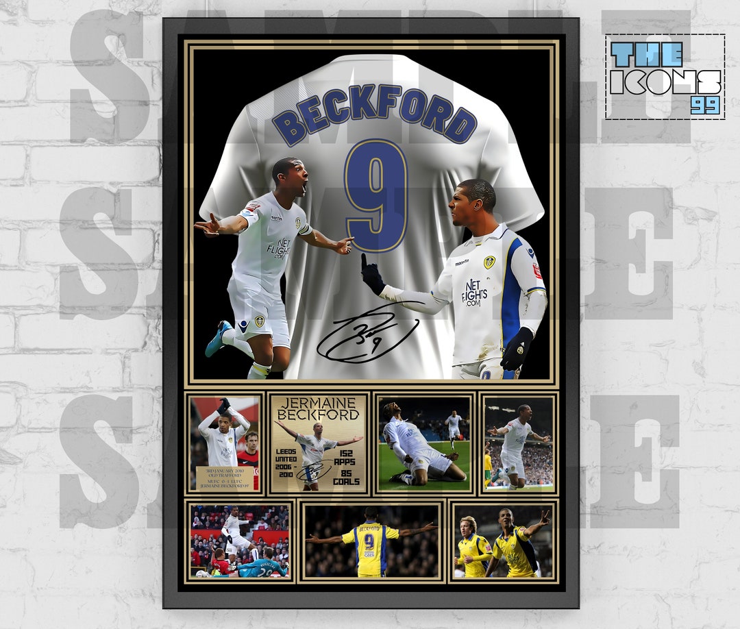 Leeds United Legend Jermaine Beckford Football Shirt Back Print LUFC ...