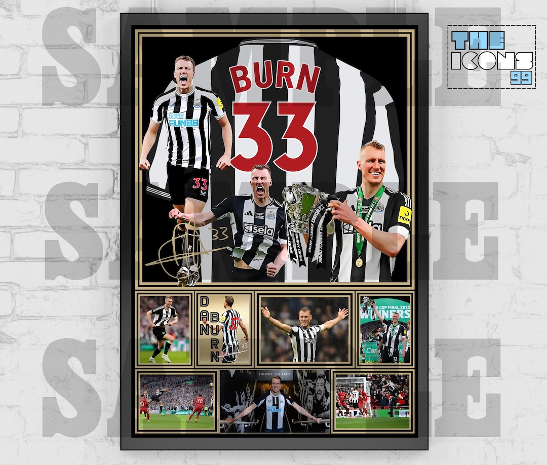 Newcastle United Icon Dan Burn Football Shirt Back Print / Poster ...