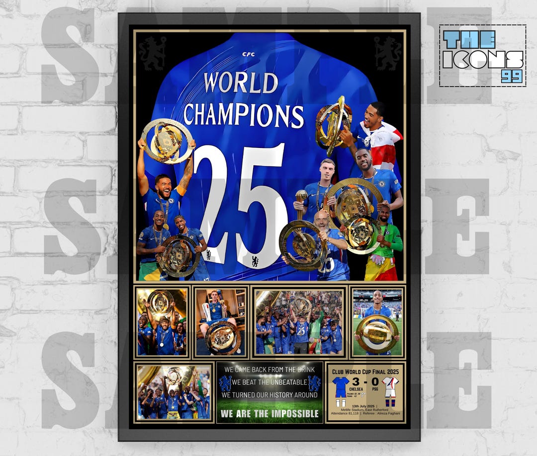 Chelsea FC Club World Cup Winners Football Posters / Framed Memorabilia ...