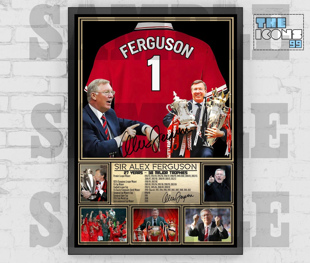Sir Alex Ferguson Poster: Man United Legend, Signed Reprint - Etsy