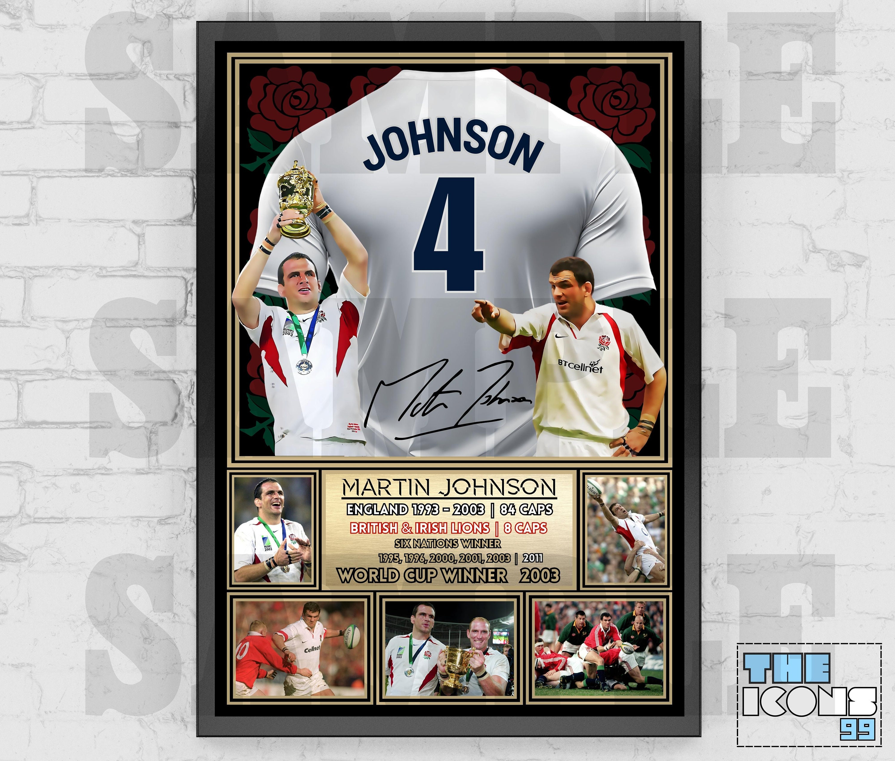 Martin Johnnson England Rugby Legend Shirt Back Print / Poster - Etsy