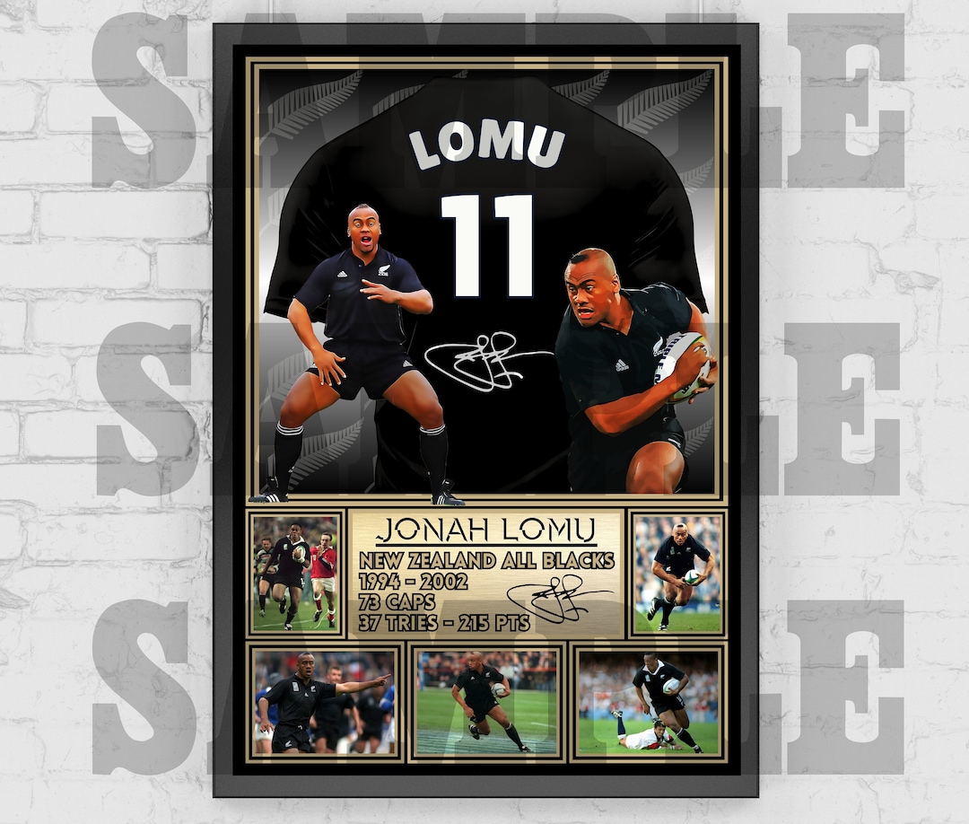 Jonah Lomu Rugby Legend Poster: New Zealand All Blacks Memorabilia - Etsy