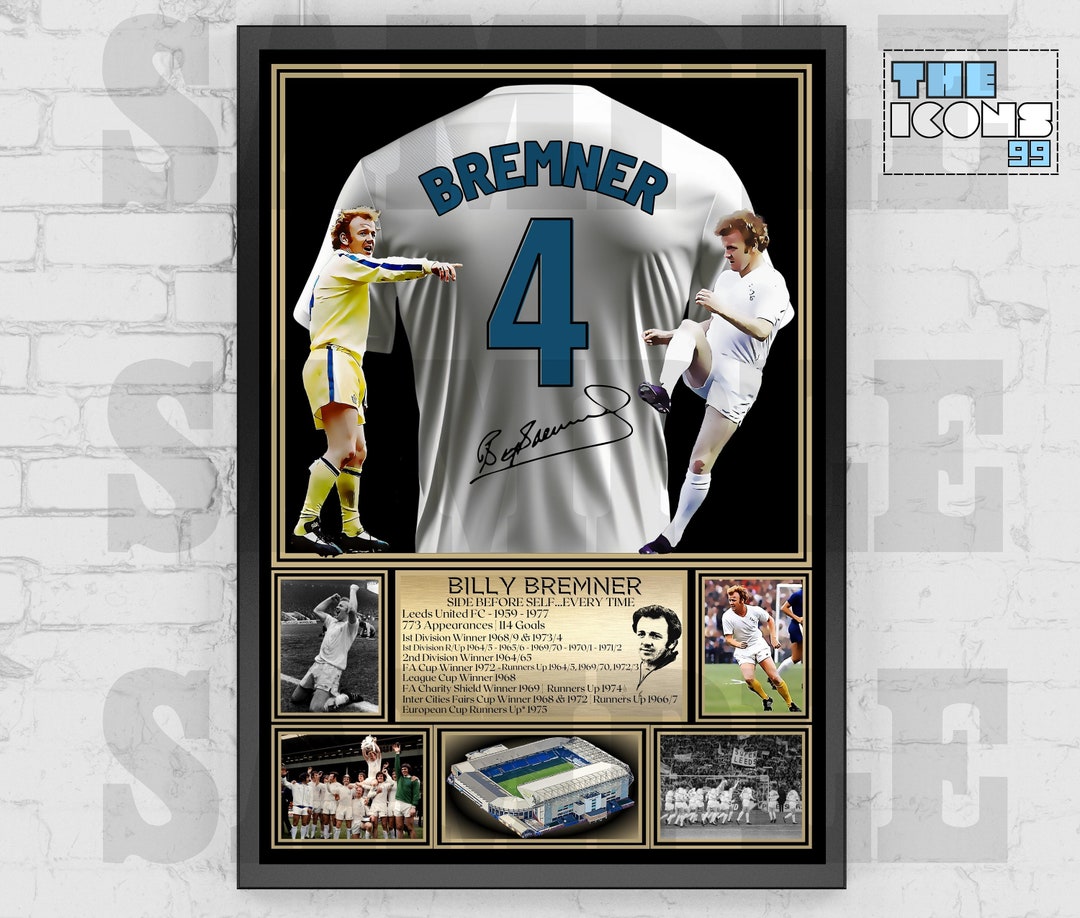 Leeds United Legend Billy Bremner Football Shirt Back Print LUFC ...