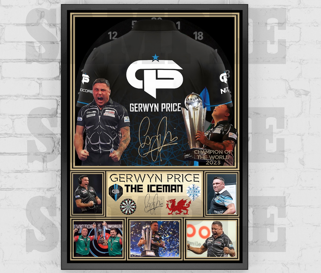 Gerwyn Price, The Iceman Darts Legend Shirt Back Print / Affiche ...