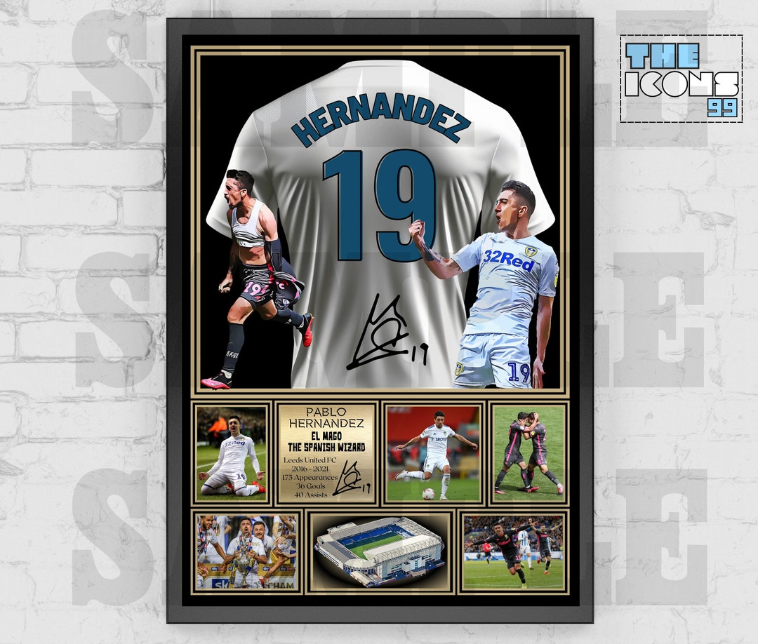 Leeds United Icon Pablo Hernandez Football Shirt Back Print LUFC ...