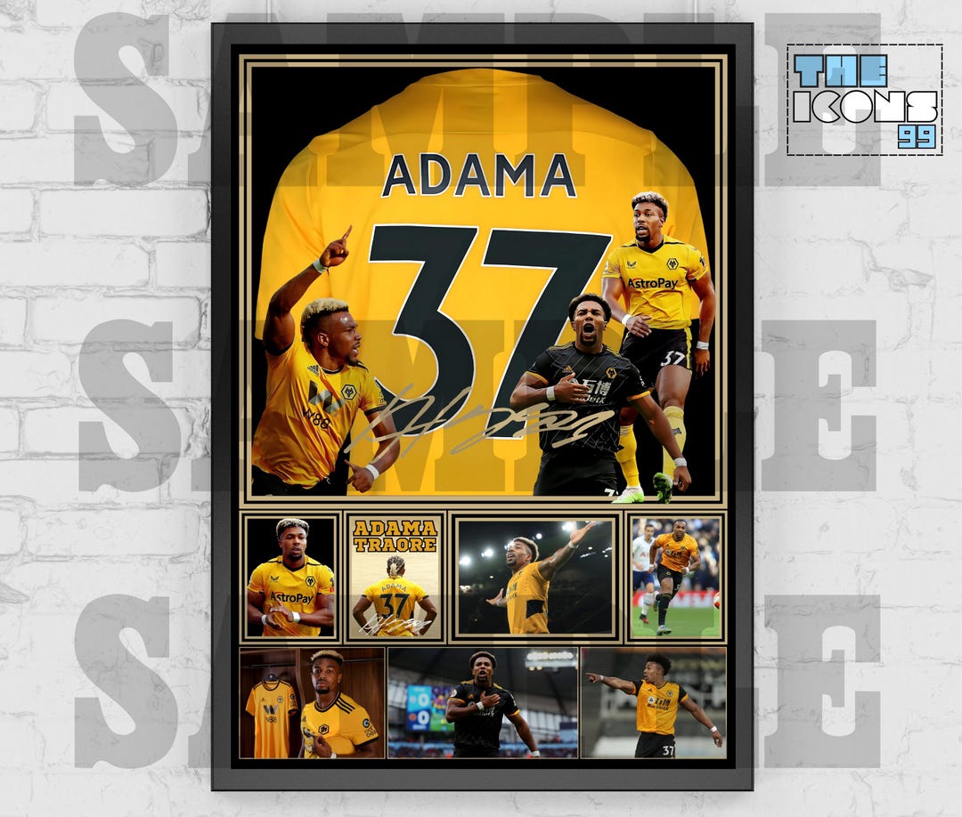 Wolves Icon Adama Traore Football Shirt Back Print / Poster / Framed ...