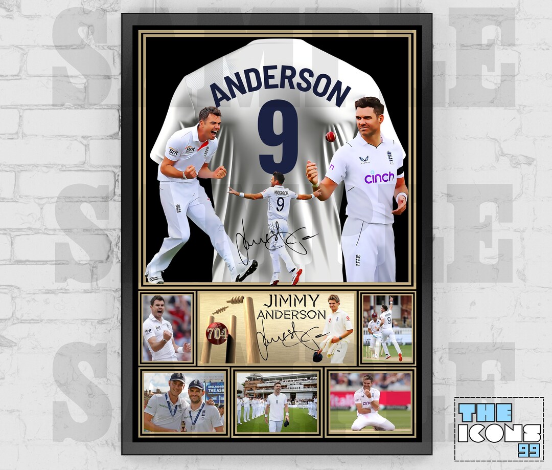 James Anderson England Cricket Legend Shirt Back Print / Poster ...