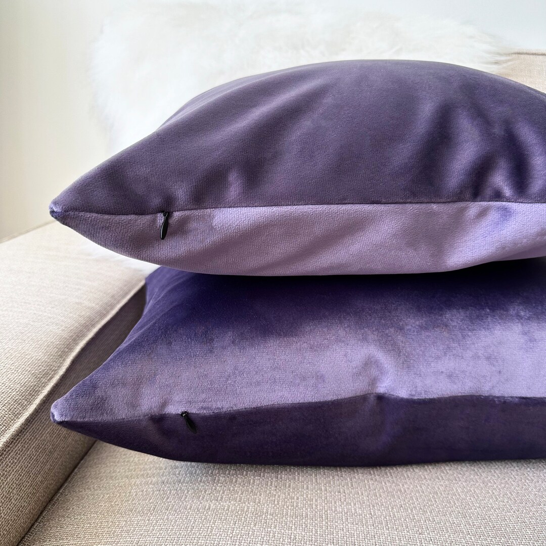 Lilac Velvet Pillow Cover, Soft Velvet Lavender Cushion Cover, Handmade ...