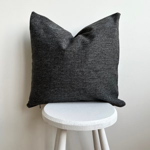 Dark Gray Any Size Linen Pillow Cover, Modern Handmade Linen Cushion ...