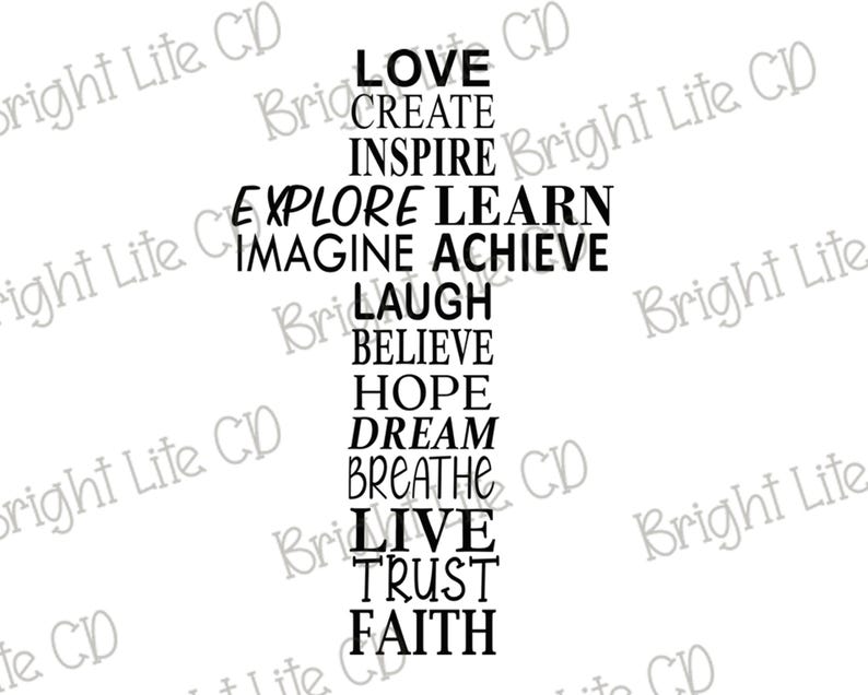 Inspirational Cross PNG, JPEG - Etsy