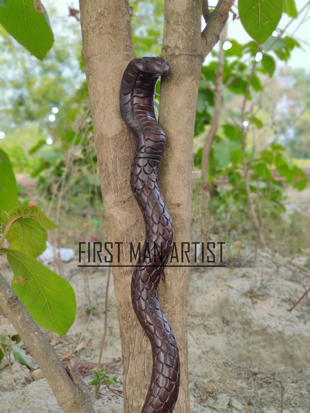 Rare Hand Carved Snake Walking Stick Wooden Walking Stick Cane - Etsy UK