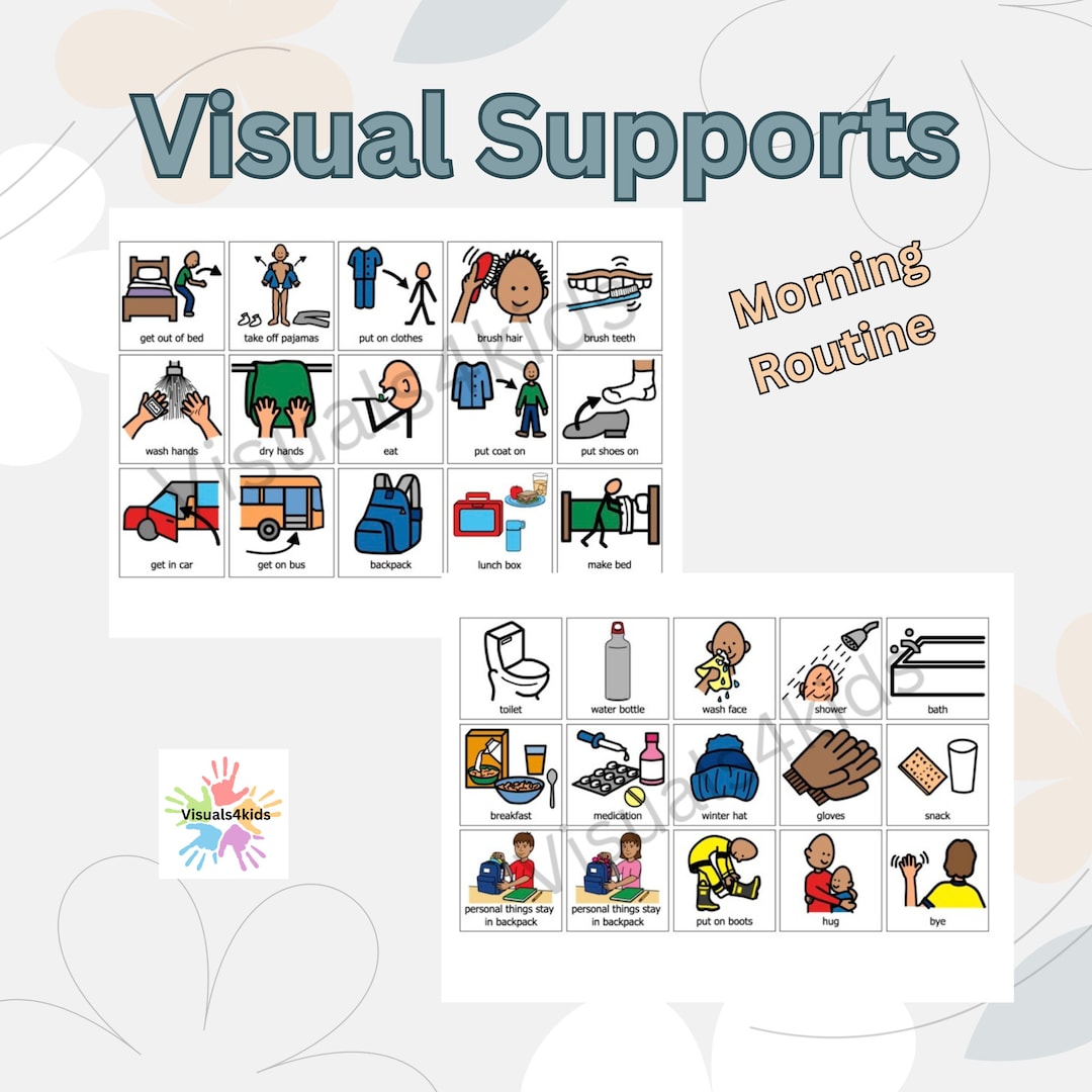 Visual Morning Routine Child Adult Autism Picture Communication Cards ...