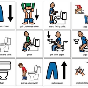 Visual Picture Communication Cards Bathroom Potty Training - Etsy