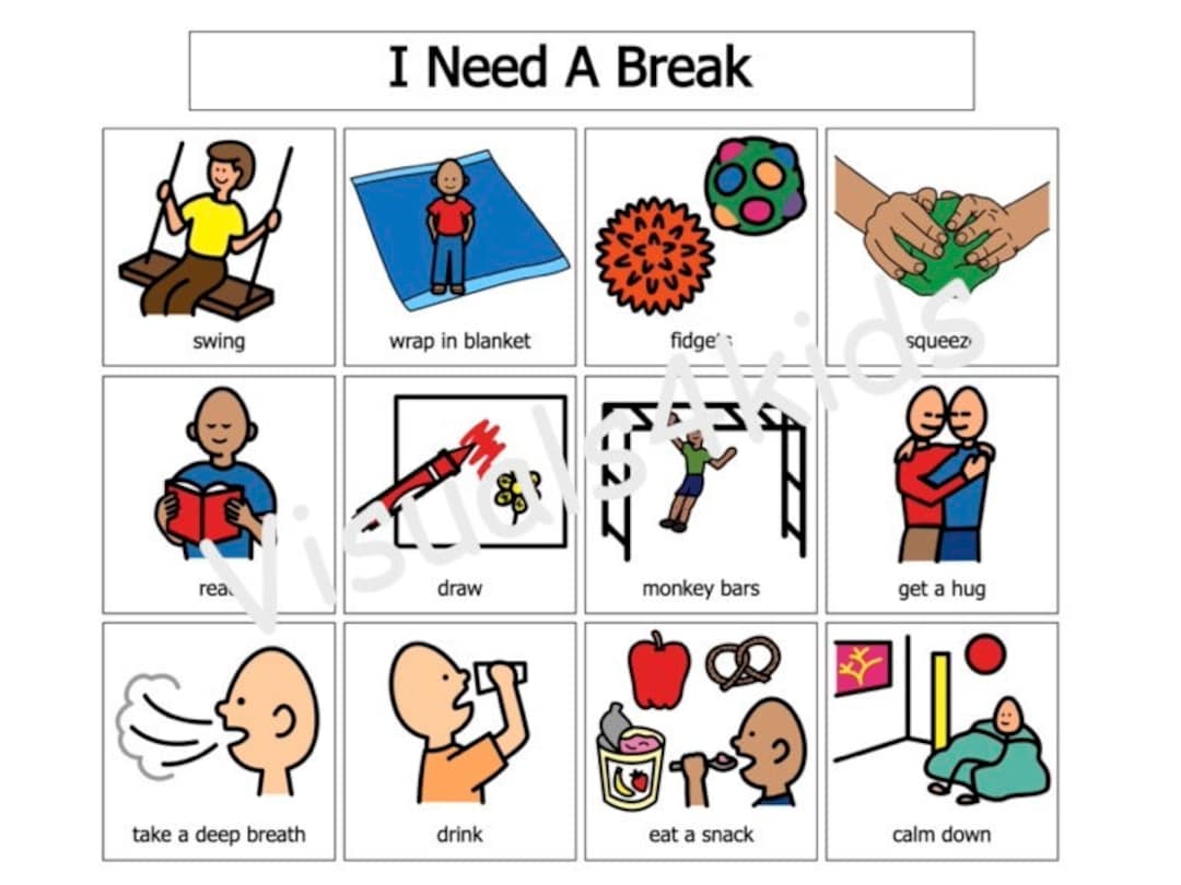 I Need A Break Autism Sensory Choices- Boardmaker AAC Picture ... I Need A Break Autism Sensory Choices- Boardmaker AAC Picture ...