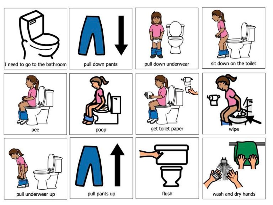 Potty Training Toilet for Girls Autism, Boardmaker AAC - Picture Visual ...