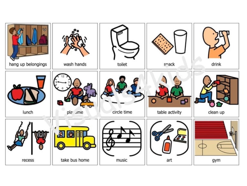 Visual School Day Daily Schedule Routine Autism Picture Communication ...