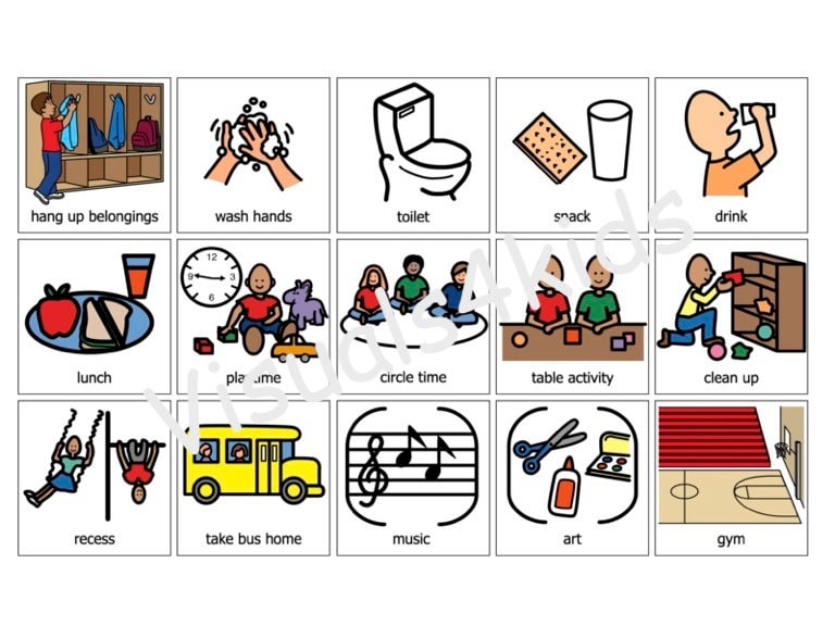 Visual School Day Daily Schedule Routine Autism Picture Communication ...