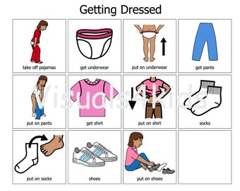 Getting Dressed Visual Autism, Boardmaker Picture Communication Cards ...