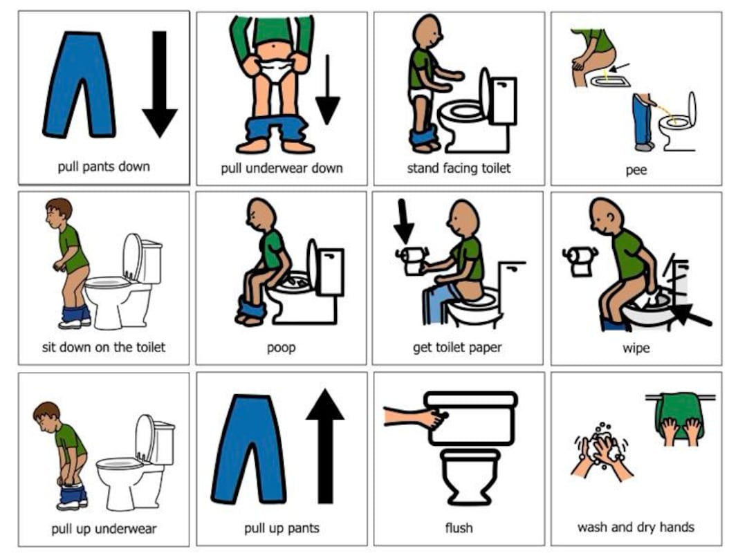Visual Bathroom Potty Training Toilet for Boys Autism - Sit/stand ...