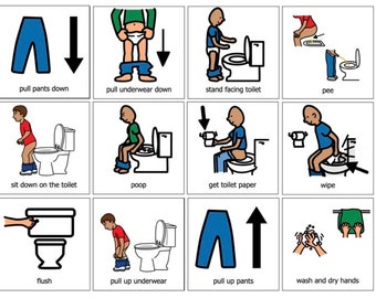 Potty Training Toilet Visual for Boys Autism Sit/stand - Etsy