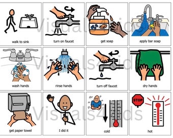 Washing Hands Sequence Autism, Visual Aid Boardmaker Communication ...