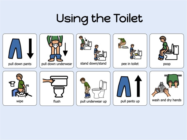 Potty Toilet Training Sequence Visual Routine for Boys Autism ...