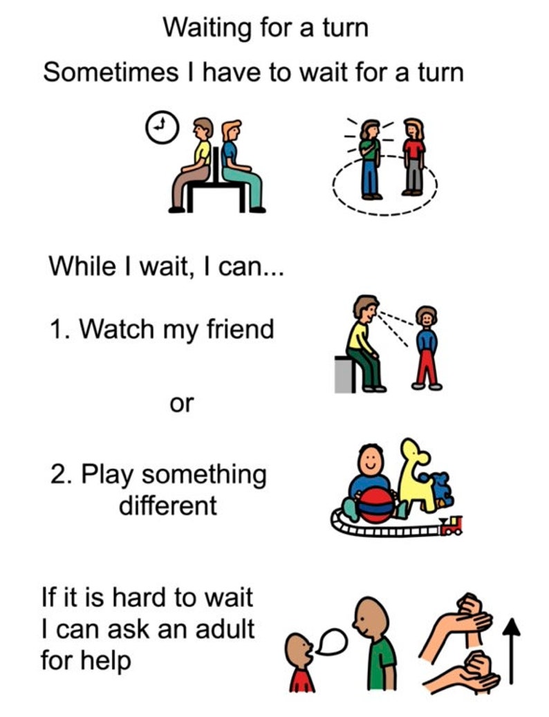 Visual Aid Asking for a Turn Social Story Communication - Etsy