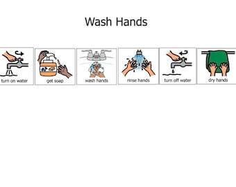 Hand Washing Visual Schedule Hand Washing Visual By Fun First Therapy
