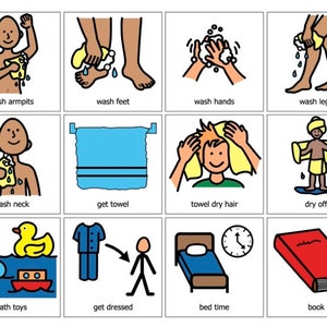 Taking a Bath Sequence Routine -autism Bath Time Boardmaker Visual ...