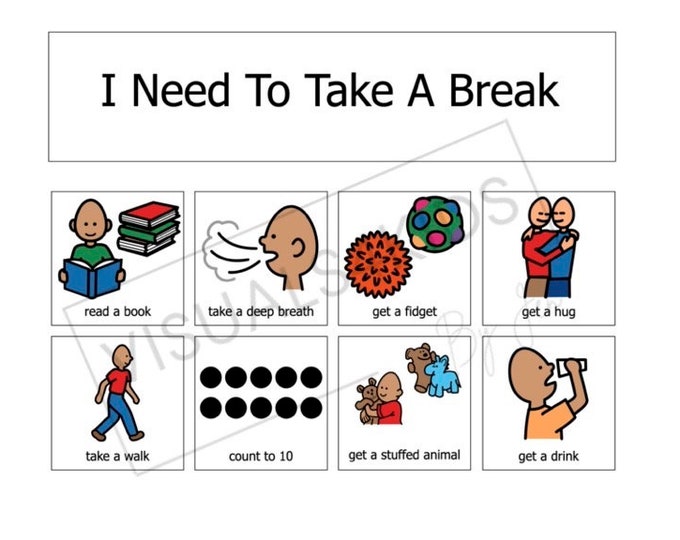 Boardmaker Take a Break/create Your Own Break Card PEC Visual - Etsy Canada